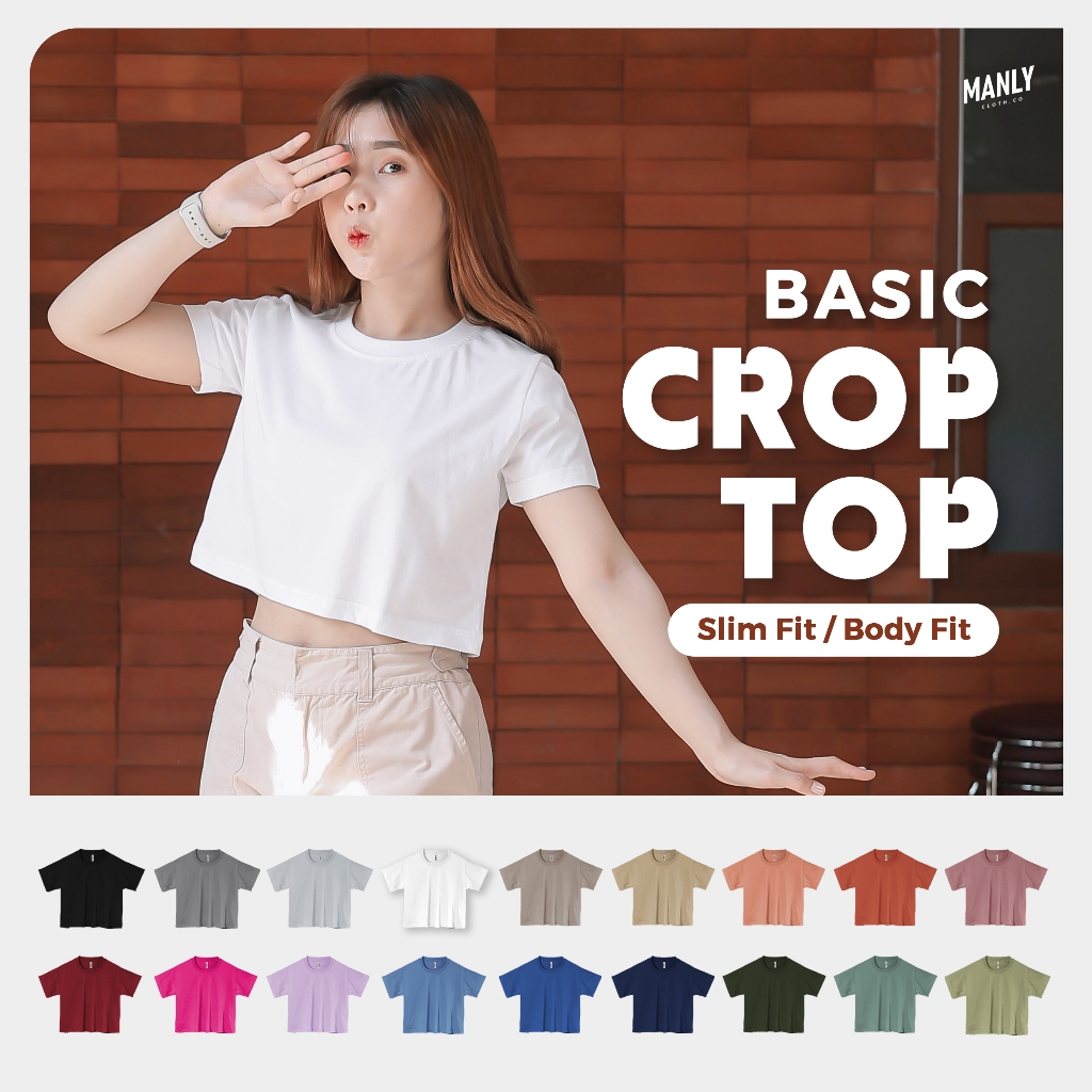 Jual CROP TOP POLOS BAJU CROP TEE TSHIRT KOREA FASHION WANITA | Shopee ...