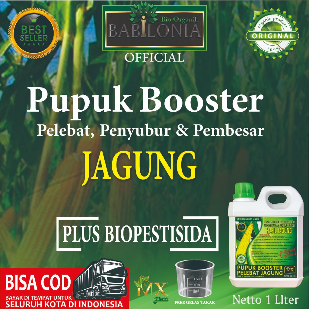 Jual Booster Pupuk Organik Cair Pembesar Penyubur Jagung 1 Liter / Pupuk Booster Jagung | Shopee ...