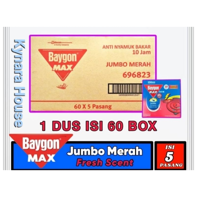 Jual Baygon Obat Nyamuk Bakar Jumbo 5's Max (1 Dus isi 60 Box) | Shopee ...