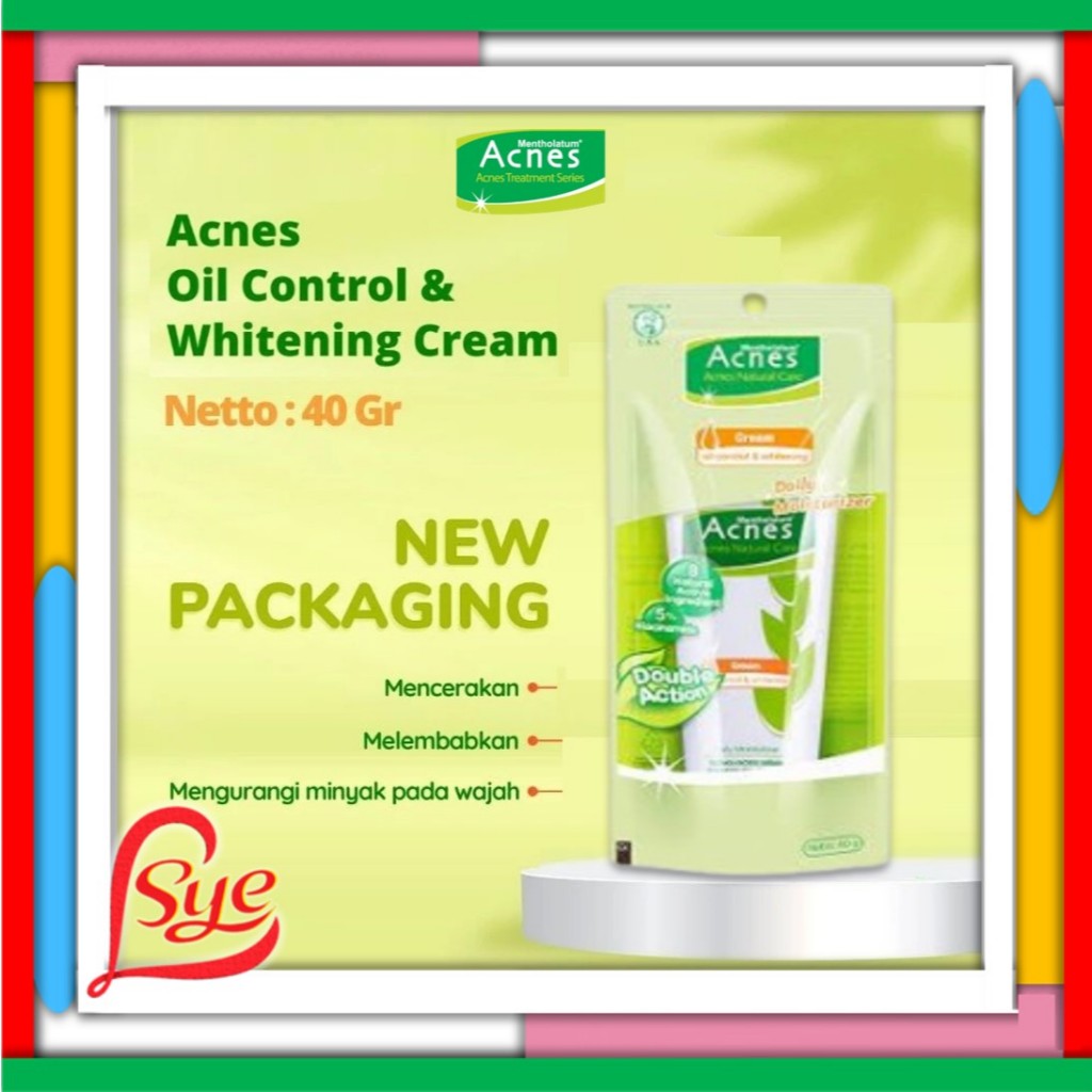 Jual Acnes Natural Care Oil Control & Whitening Cream 40gr - Krim Wajah ...