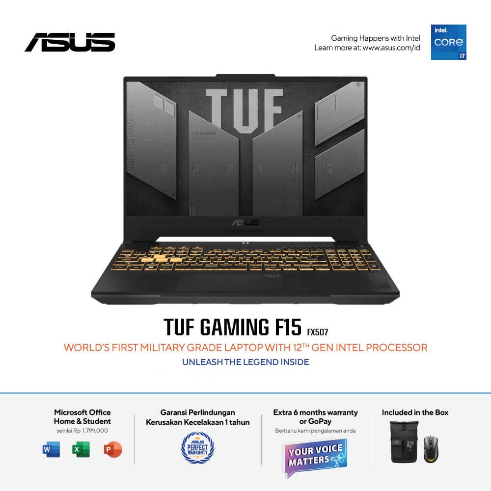 Jual ASUS TUF GAMING F15 FX507VI CORE I7 13620H MEMORI 16 GB SSD 1 TB ...