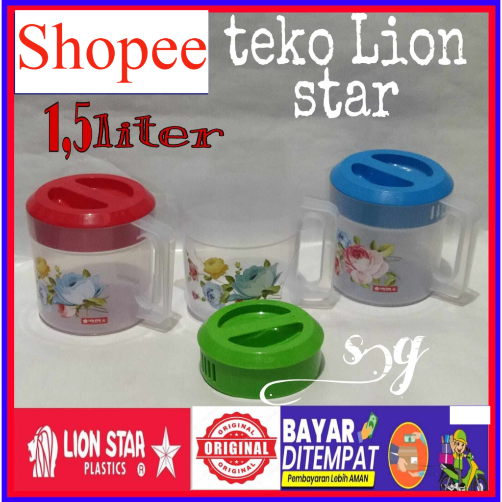 Jual Teko Plastik Lion Star Plastics / Teko air plastik / K-4 water jug 1.5 Liter Lion Star ...