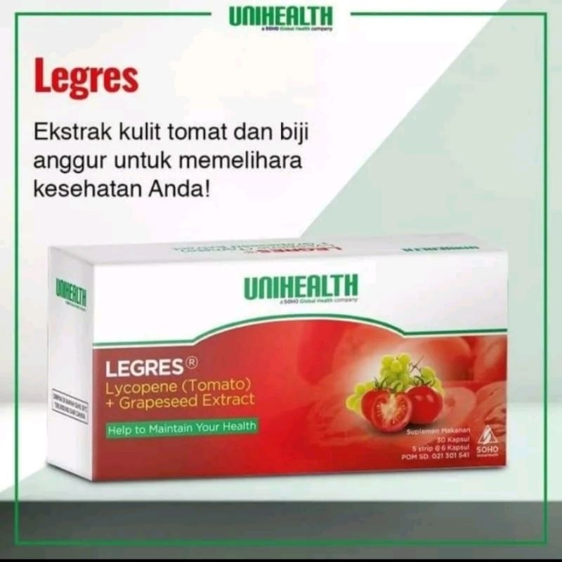 Jual Legres Lycopene Grapeseed Extract Suplemen Antioksidan 30 Kapsul ...