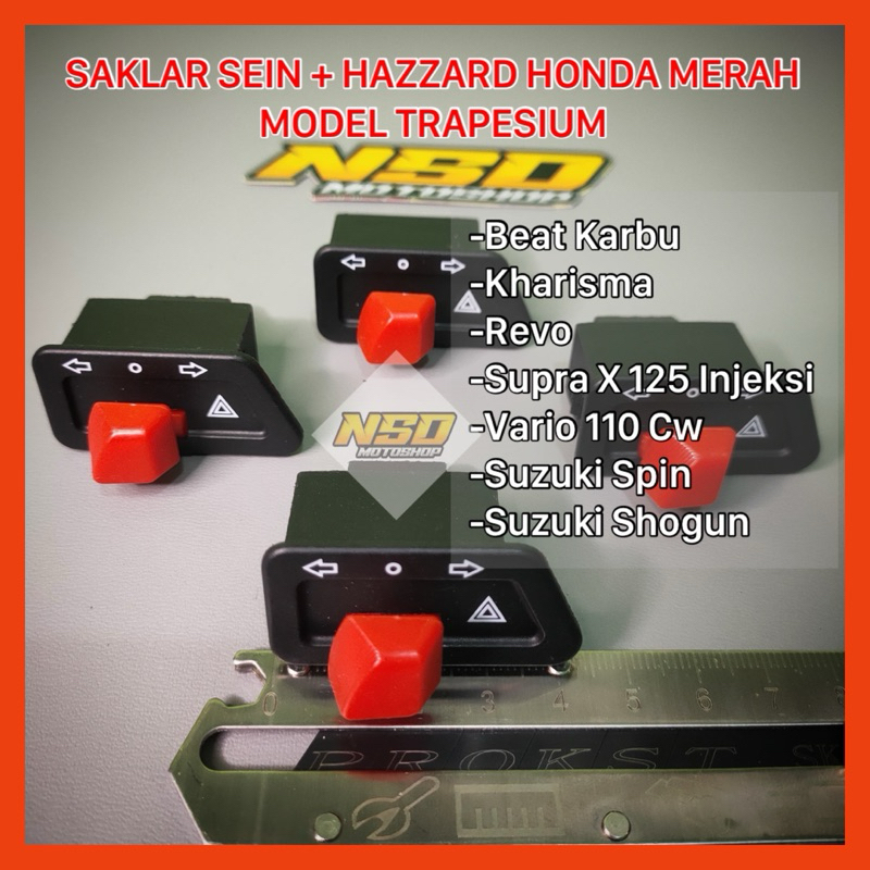 Jual Saklar Vietnam Merah Tombol Saklar Sign Sen Sein Hazard Trapesium ...