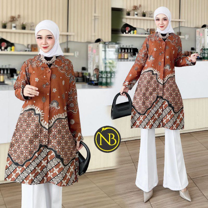 Jual Atasan Tunik Batik Dress Batik Batik Baju Batik Wanita Batik Tunik ...
