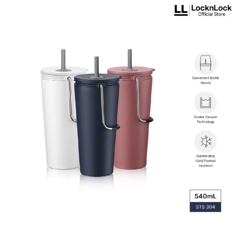 Jual LocknLock Bucket Tumbler Straw 540ml / One Touch Clip Tumbler 550ml / Metro Double Tumbler ...