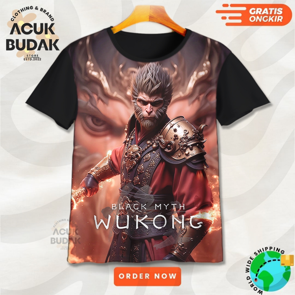 Jual Baju Kaos Anak Game Viral Black Myth Wukong V13 / Pakaian Anak ...