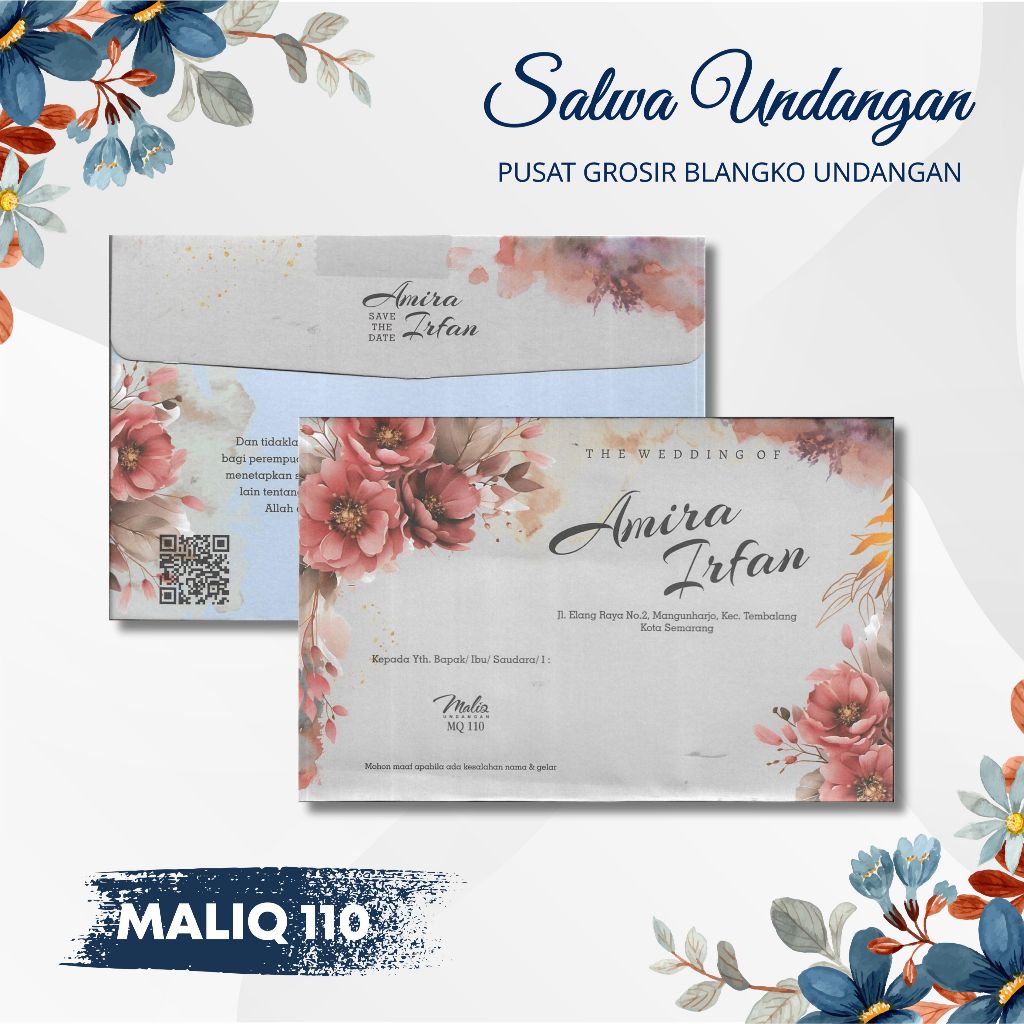 Jual Blangko Undangan Pernikahan Maliq 110 atau kertas undangan kosong HARGA MURAH FREE FILE ...