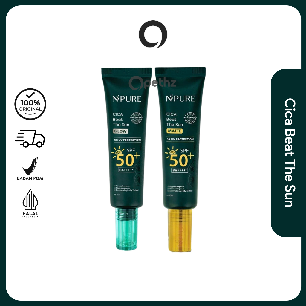 Jual NPURE Sunscreen Cica Beat The Sun SPF 50 PA++++ - Glow / Dewy ...