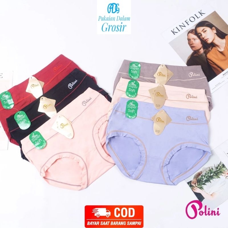 Jual CD POLINI 6 PCS Celana Dalam Wanita Basic Bahan Super Soft 1282 | Shopee Indonesia