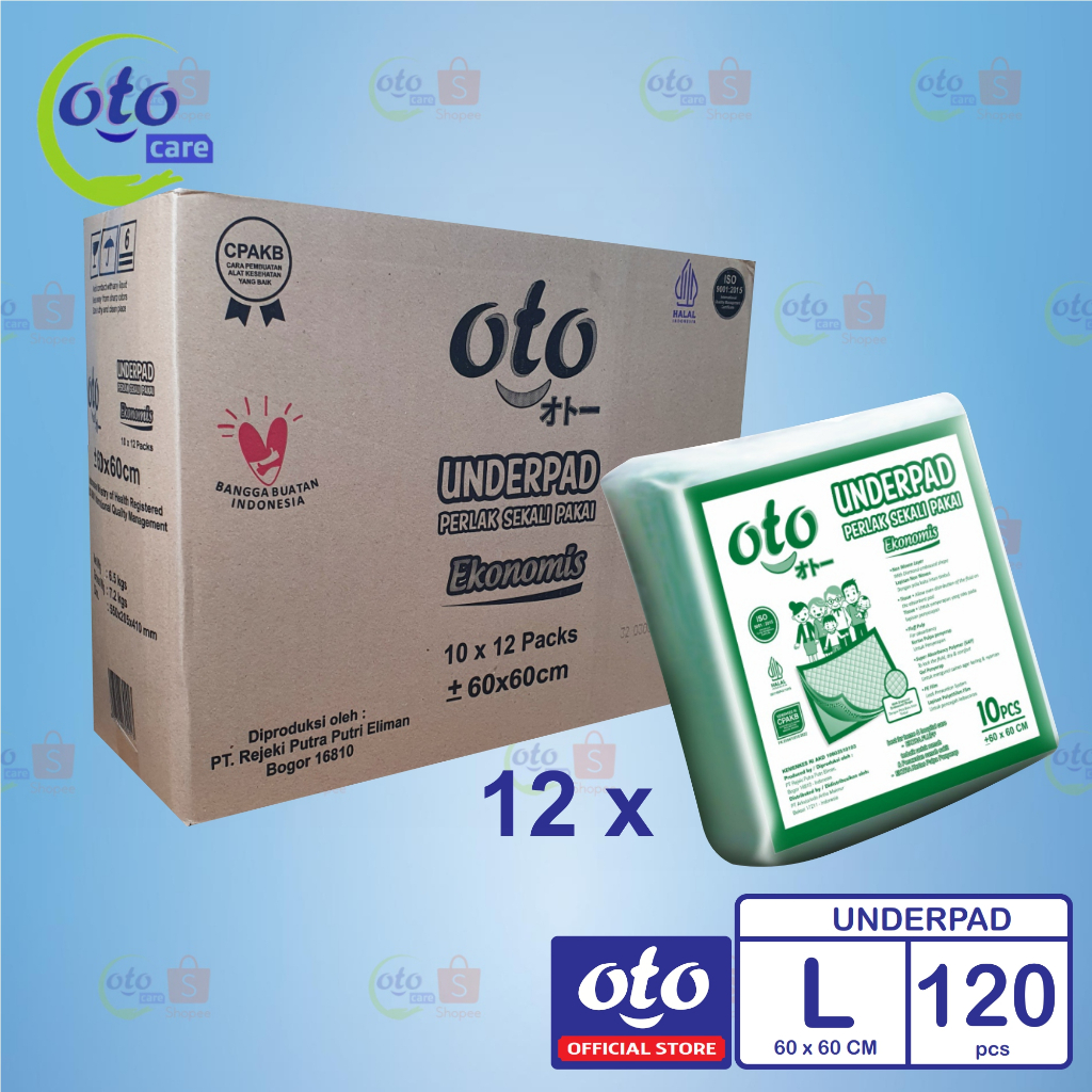 Jual OTO Underpad Perlak Sekali Pakai Menyerap Cairan 60x60 cm isi 120 ...