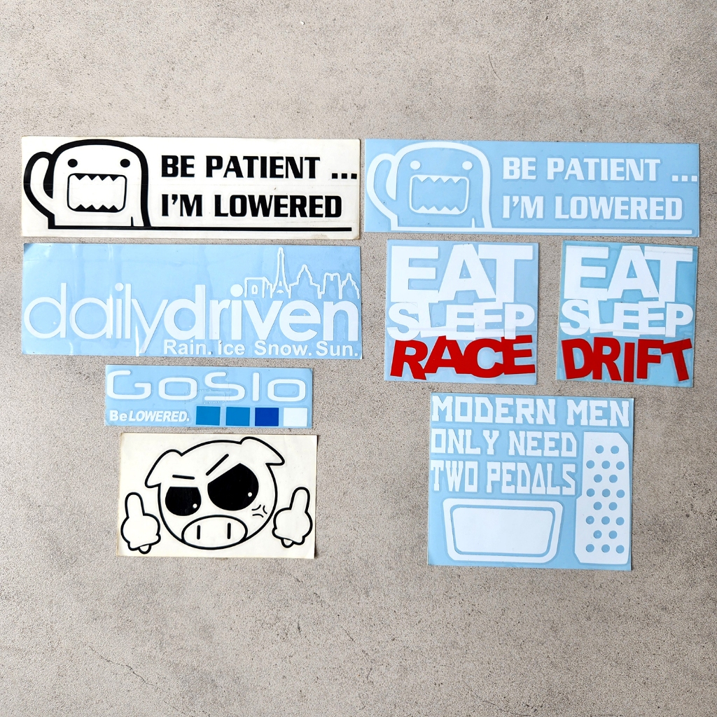 Jual Stiker Sticker Mobil JDM Parking JAF Daily Driven Rain Go Slo Eat ...