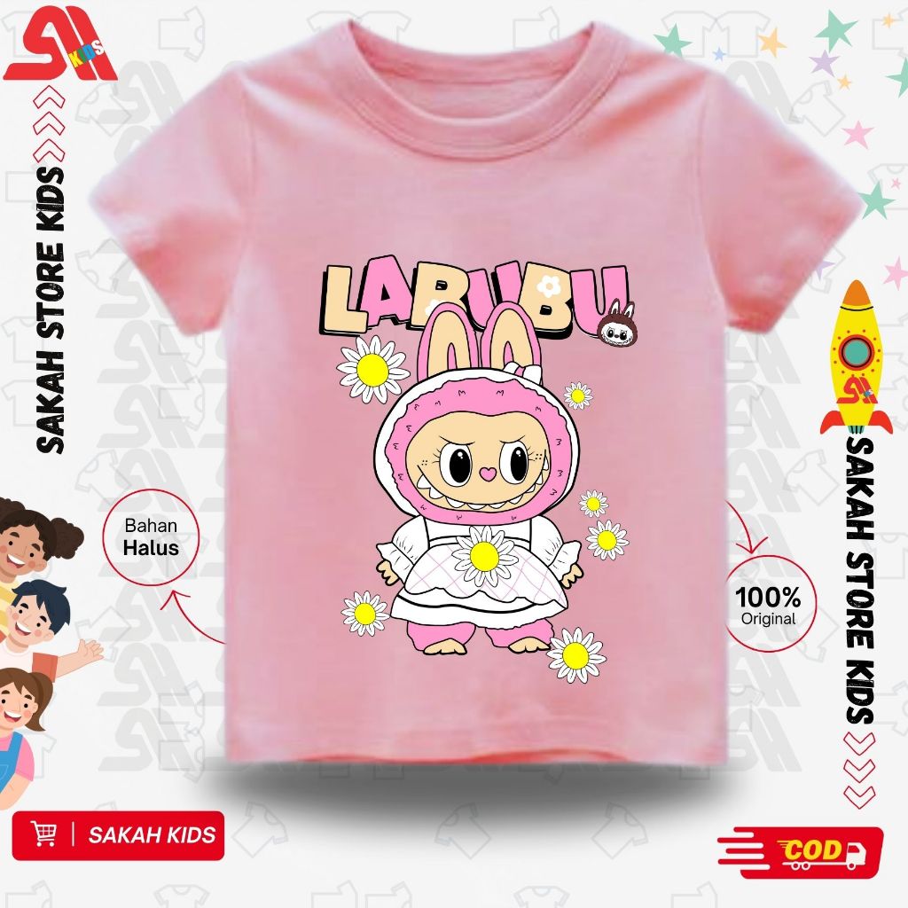 Jual SAKAH Kaos Anak Custom Nama GAMBAR LABUBU 11 Bahan Katun Combed 30S | Shopee Indonesia