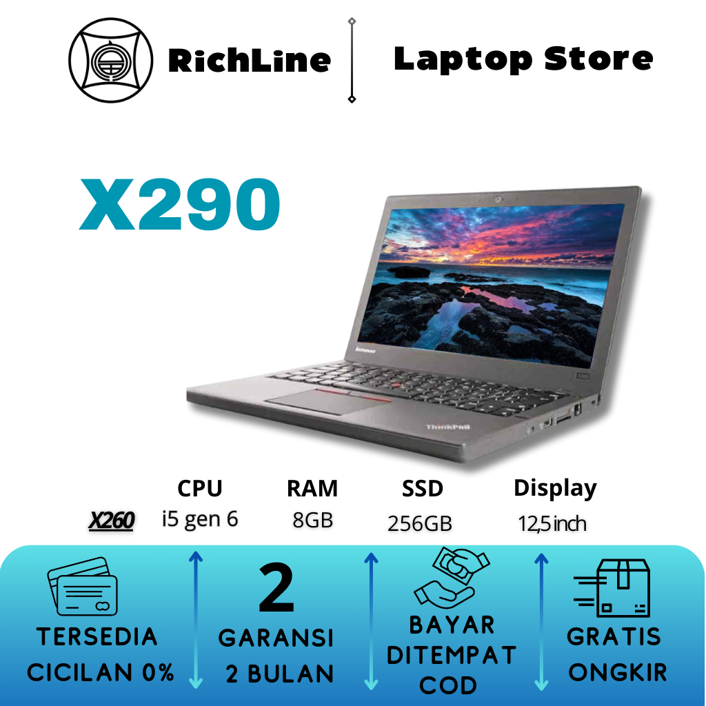 Jual laptop lenovo thinkpad X290 Ram 8GB SSD 256GB original second ...