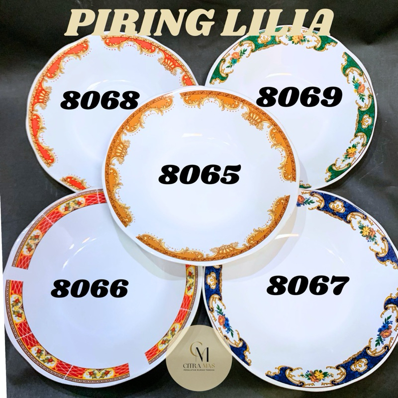 Jual Piring Makan Keramik Lilia Ukuran 8 Inch 21cm Isi 6 Biji + Bubble ...