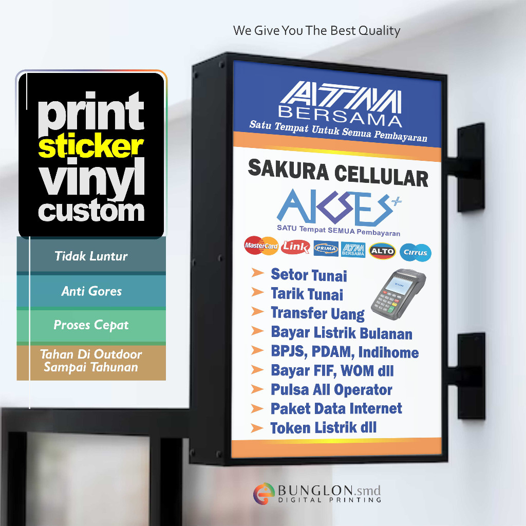 Jual PRINT CETAK STICKER PLANG TOKO ATM BERSAMA CUSTOM DESAIN | Shopee ...