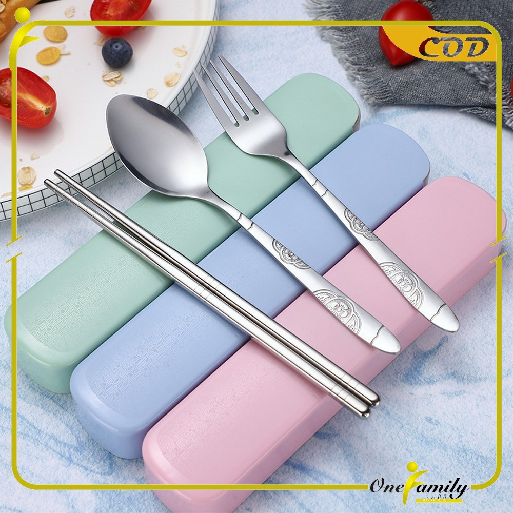 Jual ONE-C495 Sendok Set 3IN1 Stainless Steel / Alat Makan Sendok Garpu ...