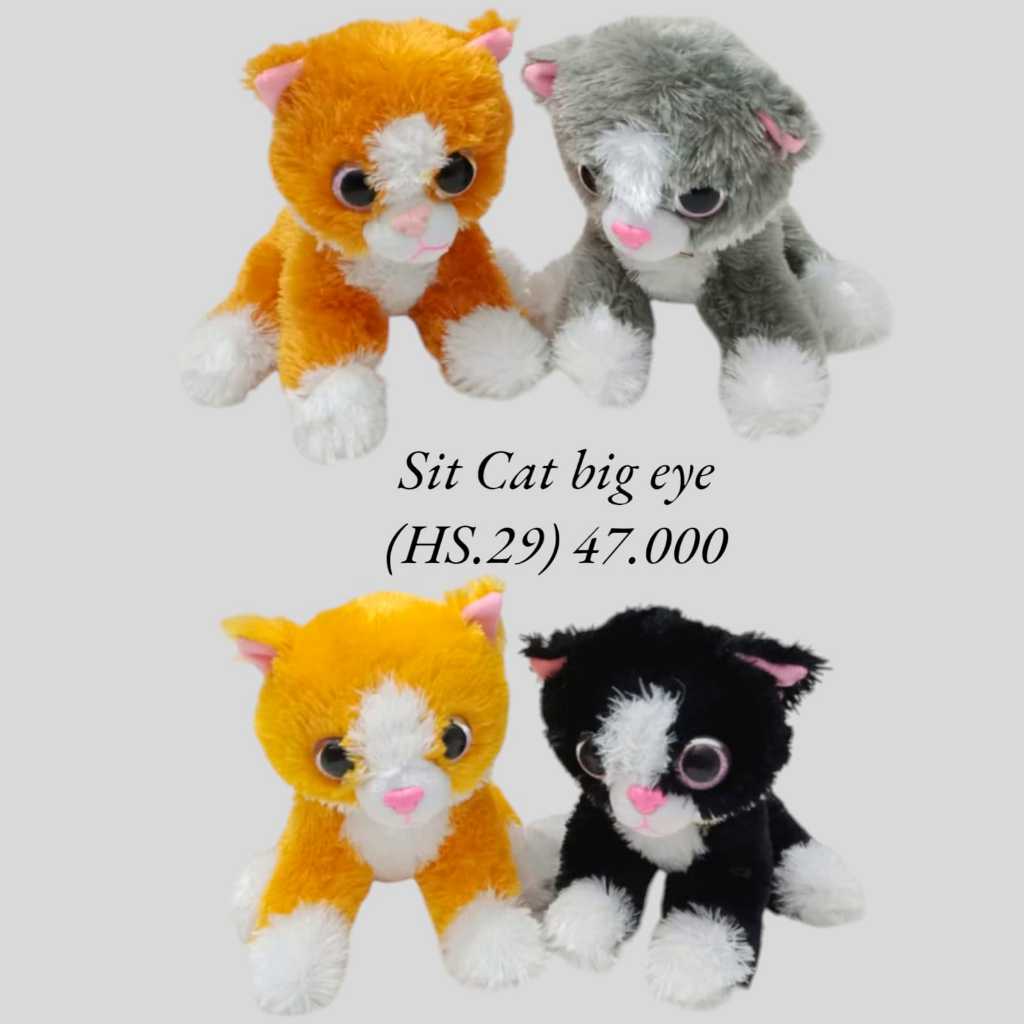 Jual Boneka cat kucing mata besar 2 Warna abu dan oren | Shopee Indonesia