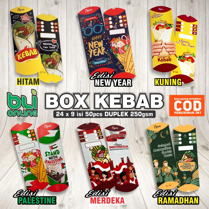 Jual Kotak Kebab 24 x 9 / Dus Kebab / Box Kebab / Kemasan Kebab / isi ...