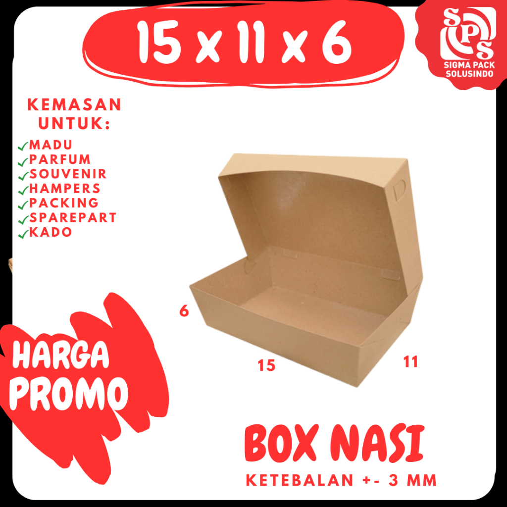 Jual Kardus Nasi 15x11x6 DC Box Dus Packing Kotak Kemasan Karton Ayam ...