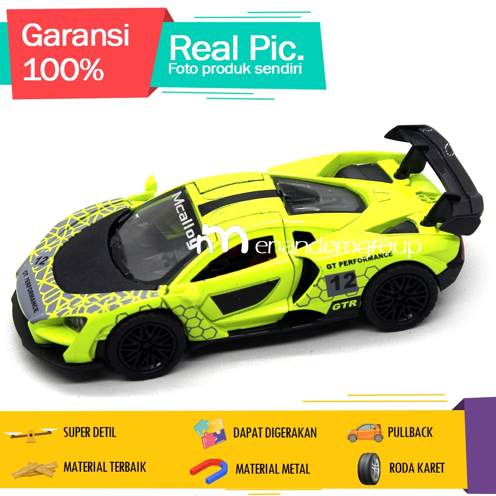 Jual Diecast Miniatur Mainan Mobil Sedan Sport Balap Mclaren Senna Besi ...