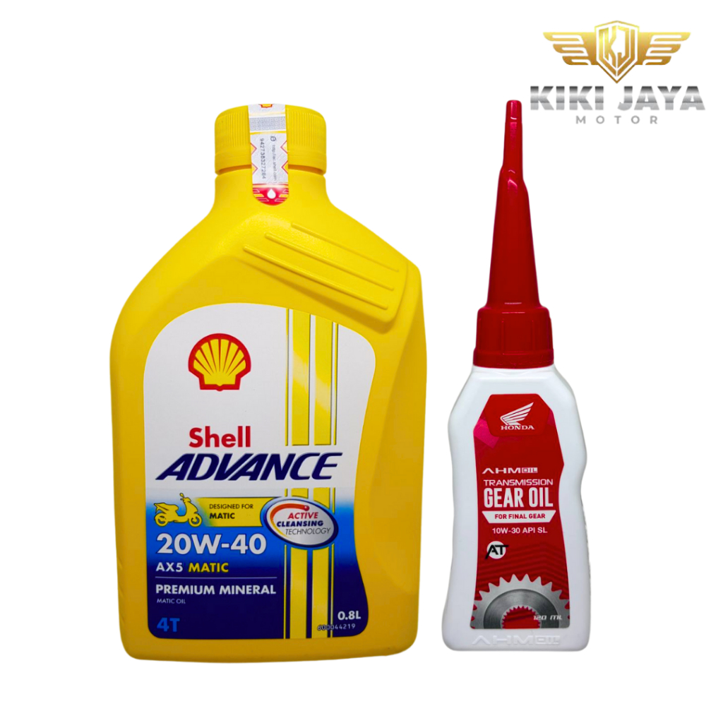 Jual Paket Oli Motor Shell Advance AX5 Matic 20W-40 0,8 L + Oli Gardan ...