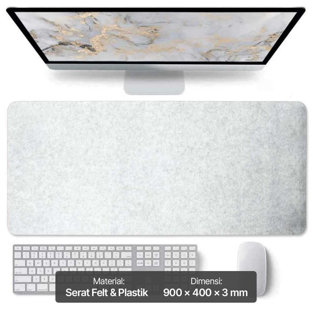 Jual Desk Mat XXL Putih 90x40cm - Alas Laptop & Mousepad Non Slip, Felt ...