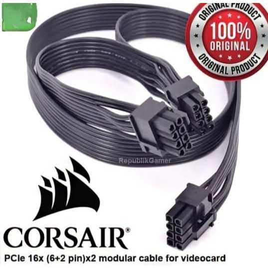 Jual Kabel Modular PSU Corsair PCIe Type 3 | 8 pin to 2x 6+2 pin ...