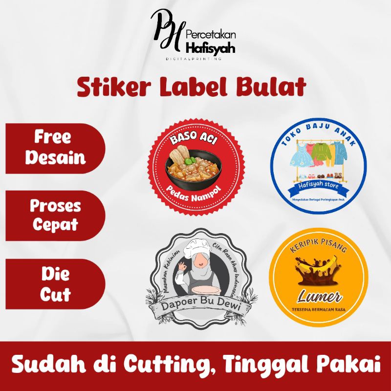 Jual STIKER LABEL BULAT | STIKER CUSTOM | STIKER KEMASAN | Shopee Indonesia