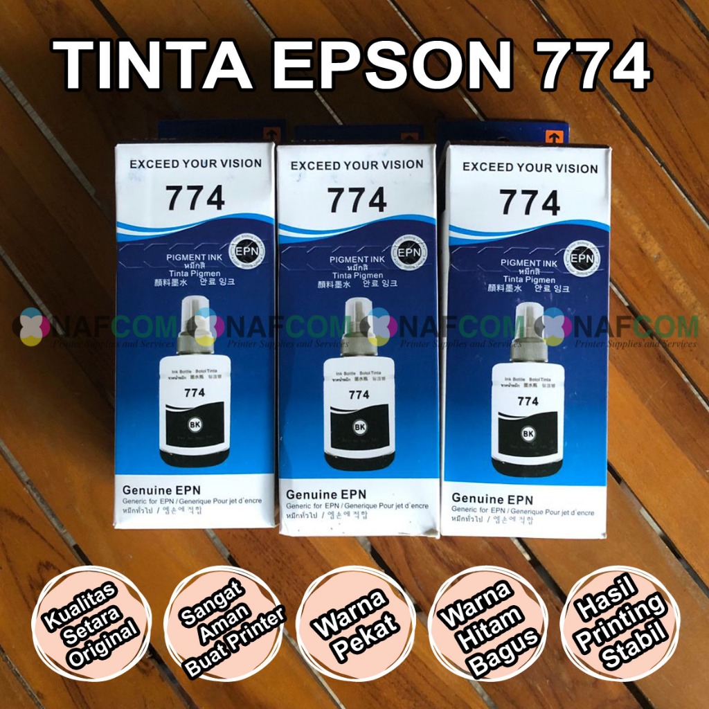 Jual Tinta Epson 774 T774 T7741 C13T774100 Printer M100 M200 M205 ...