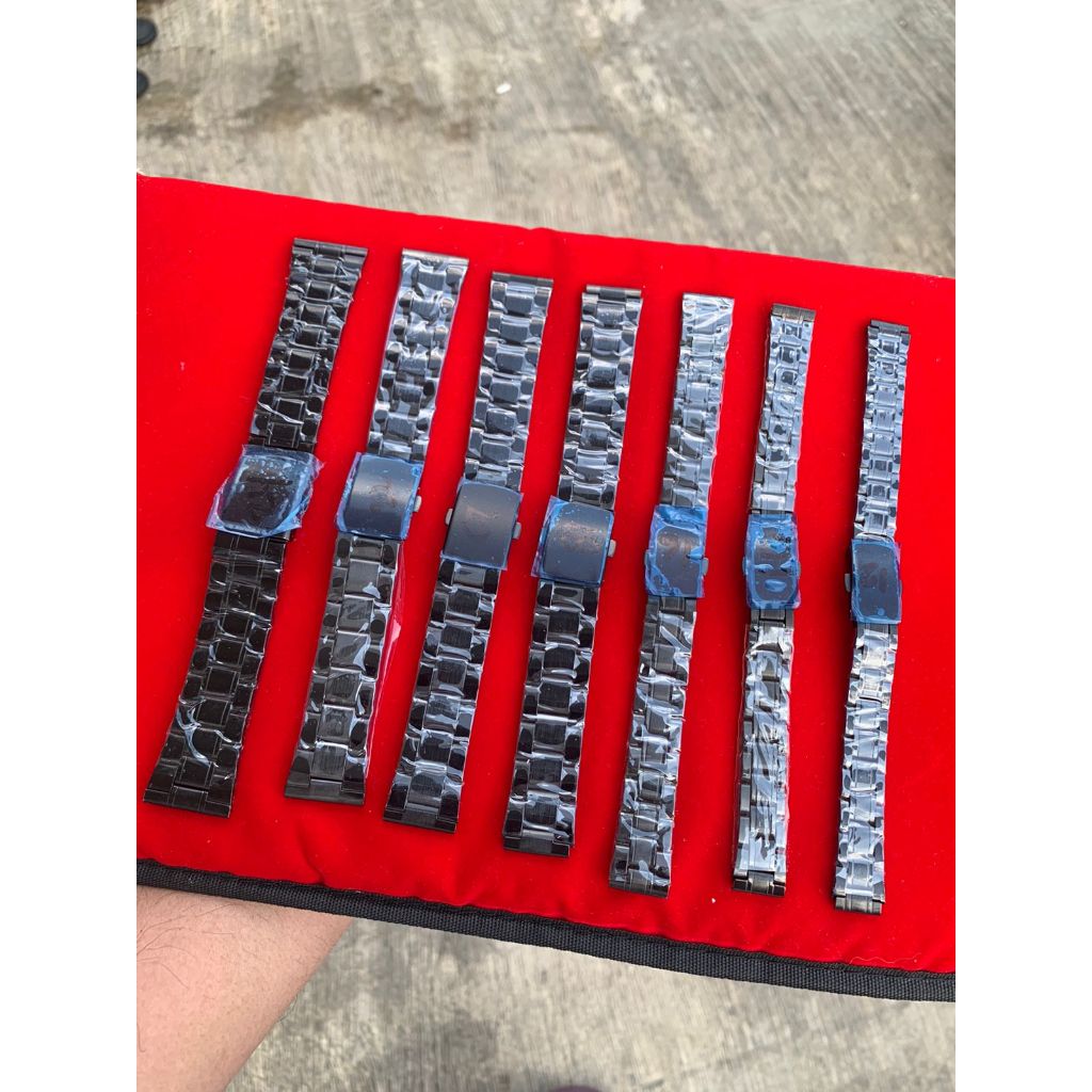 Jual STRAP TALI JAM TANGAN RANTAI BESI HITAM 875 MURAH SIZE LENGKAP ...