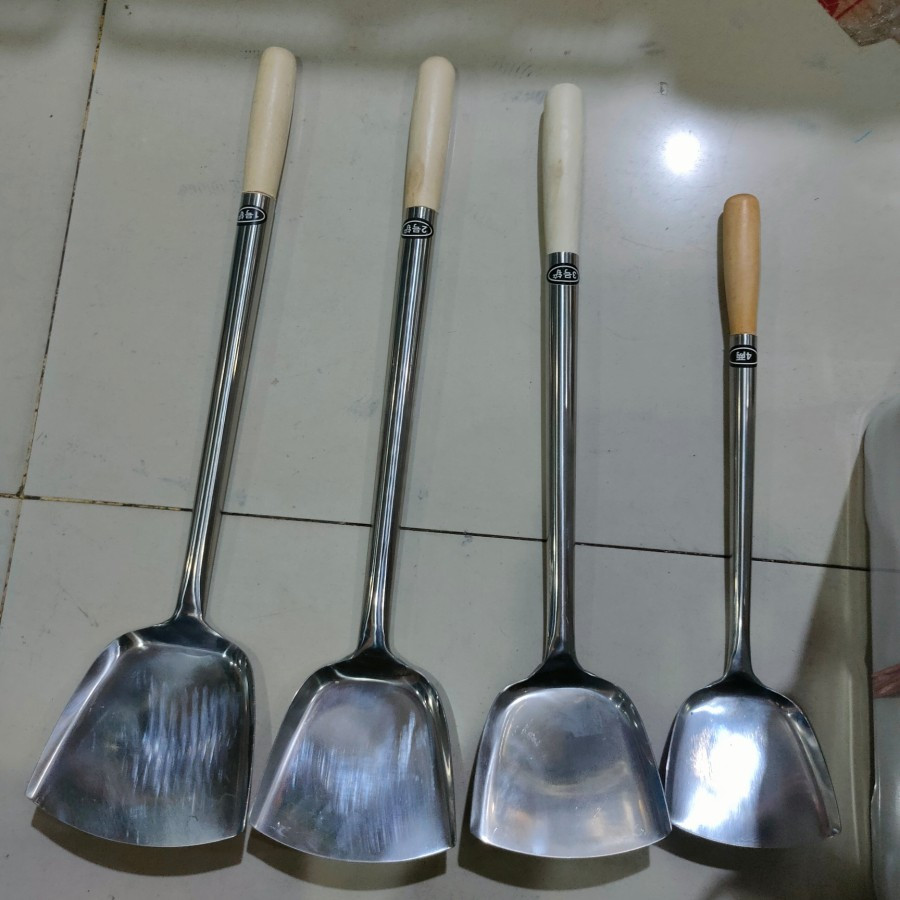 Jual Sodet Stainless Gagang Kayu Tebal I Spatula Stainless Jumbo Gg ...