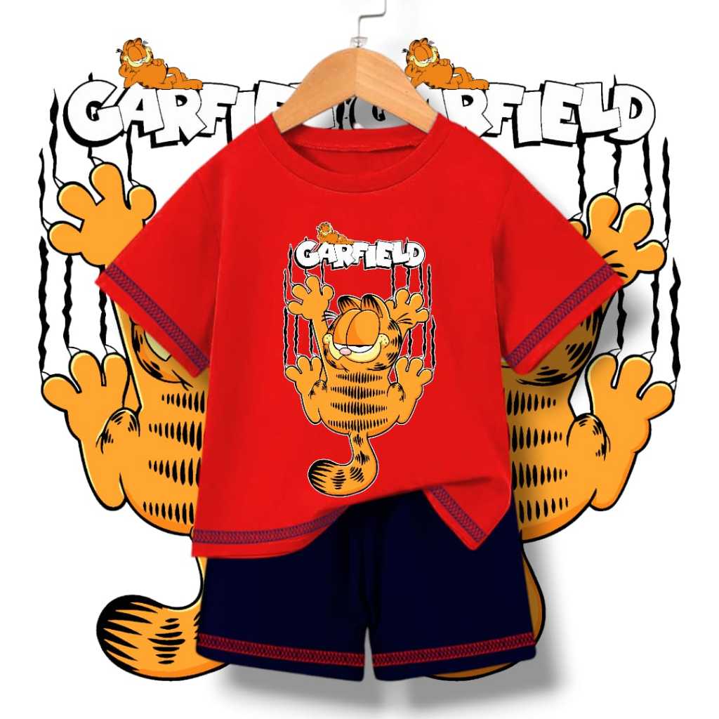 Jual BLET - Setelan baju anak Gambar DTF HQ Kucing kartun Garfield ...
