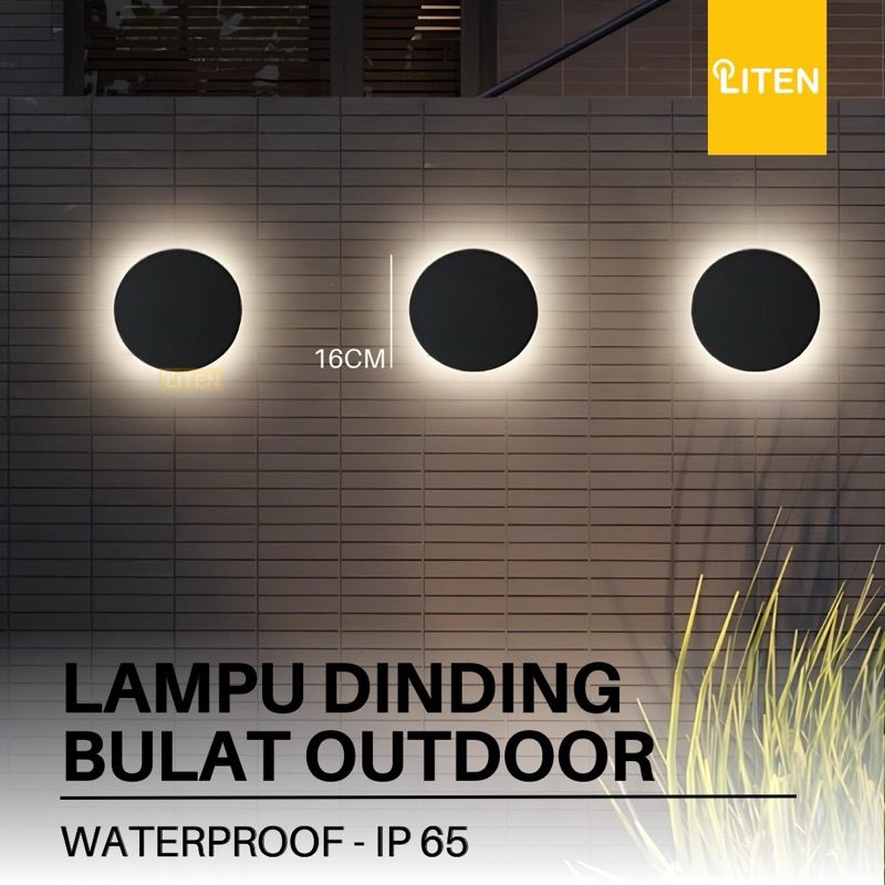 Jual Lampu Dinding Bulat 16 cm 12 watt 12w / Wall Lamp Circle Outdoor ...