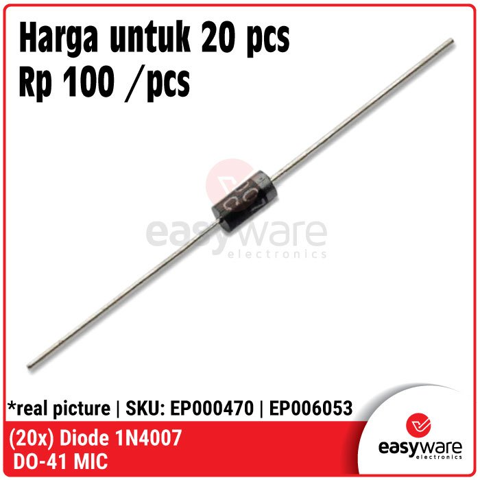 Jual 20x DIODE 1A 1N4007 DO-41 MIC Diodes | Shopee Indonesia