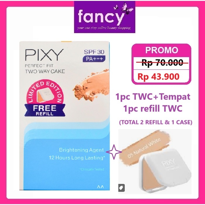 Jual Pixy PAKET Limited Edition Two Way Cake + Refill NATURAL WHITE (2 ...