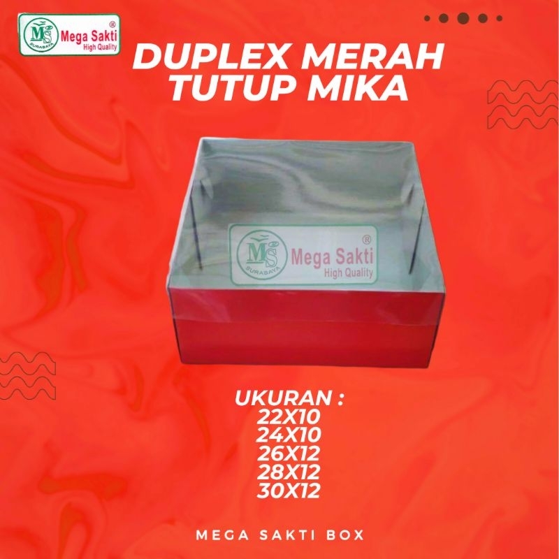Jual (10 PCS) DOS / DUS DUPLEX MERAH TUTUP MIKA TINGGI 10 CM & 12 CM ...