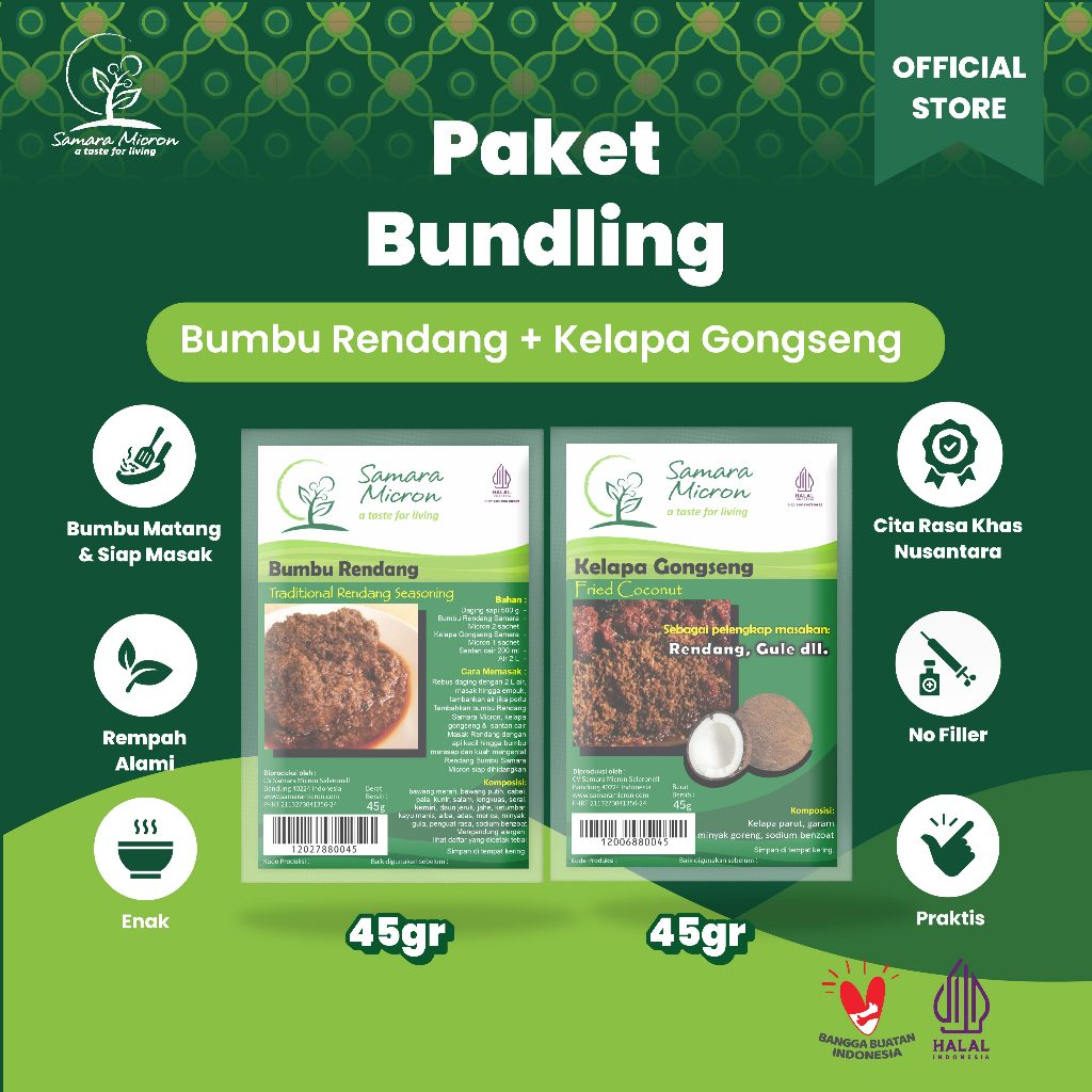 Jual Paket Bundling Bumbu Rendang + Kelapa Gongseng 45 G Samara Micron ...