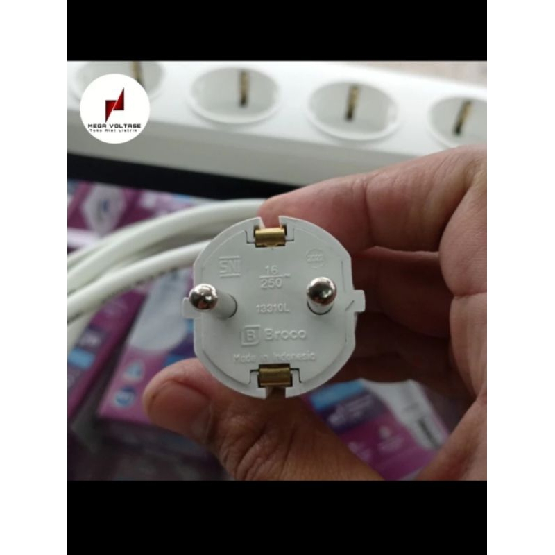 Jual Kabel Extension listrik colokan 6 lubang BROCO Kabel 2x1.5mm ...