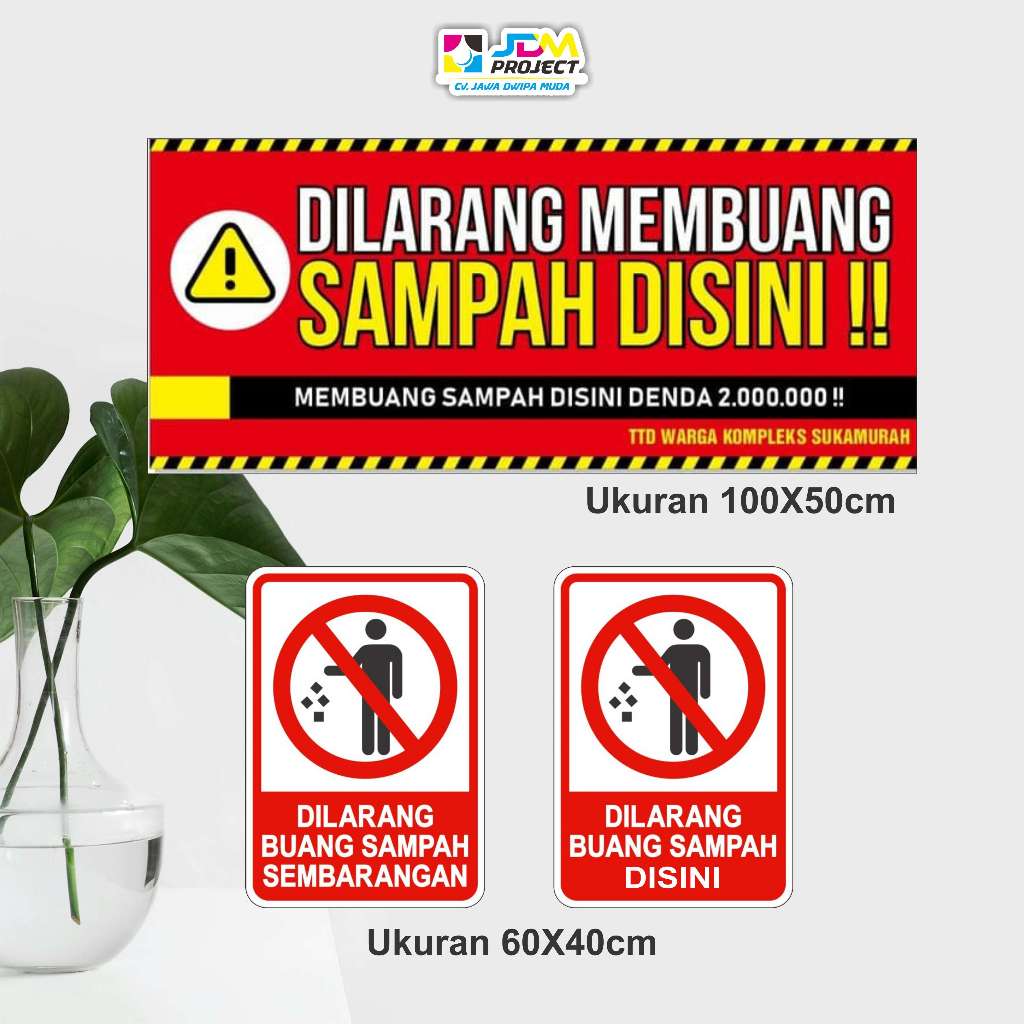 Jual JDM Project - Banner Dilarang Buang Sampah Sembarangan spanduk ...
