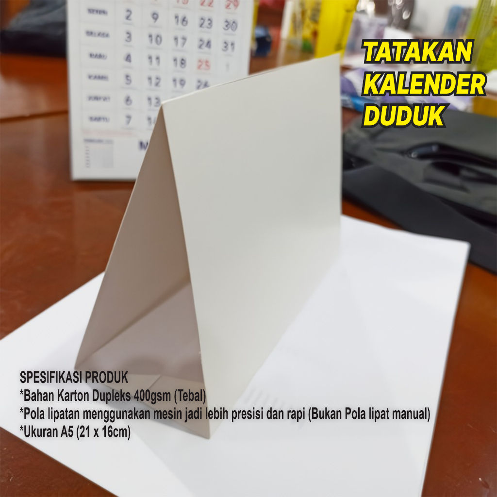 Jual Tatakan Kalender Meja Bahan Duplex 400 gr Ukuran A5 (21x15 cm ...