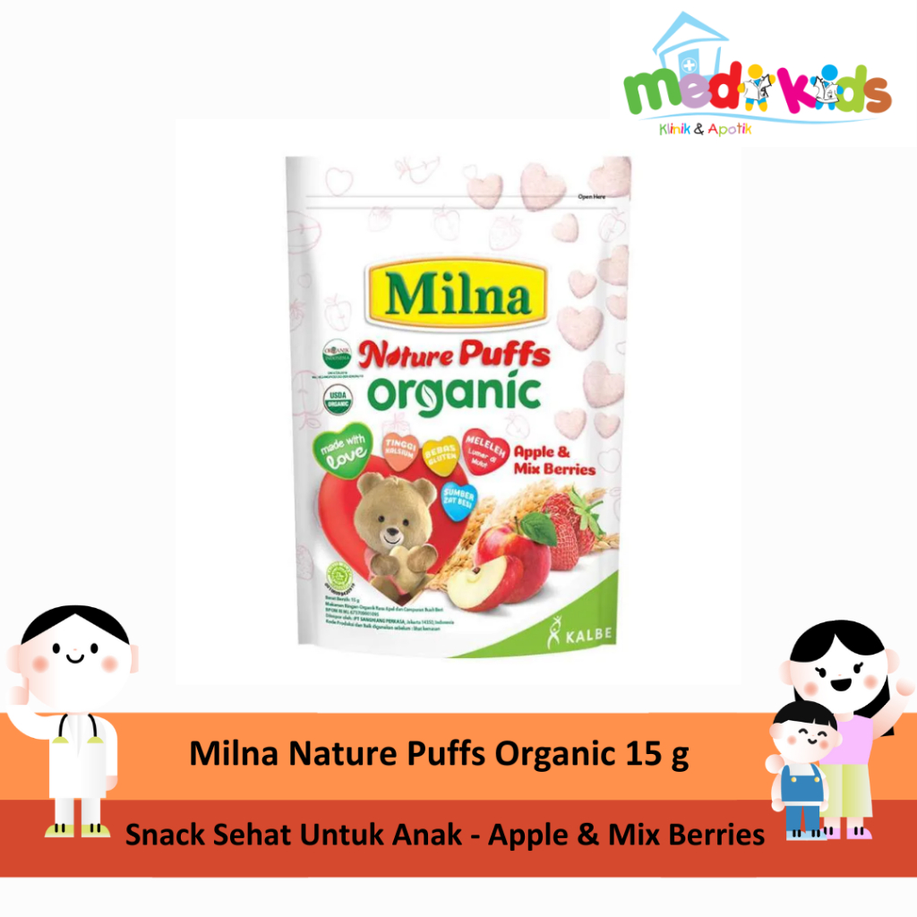 Jual Milna Nature Puff Organic Apple and Mix Berries 15g | Shopee Indonesia