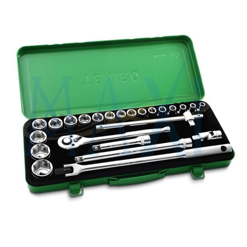 Jual Tekiro socket set 1/2 inch 3/8 - 1 1/4 inch isi 24 pcs (box besi) | Shopee Indonesia