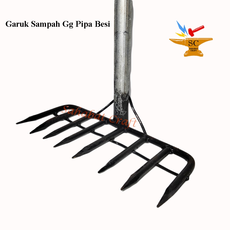 Jual Cangkrang Garuk Sampah Gagang Pipa Besi Gigi 8 Cangkul Garuk Pacul ...