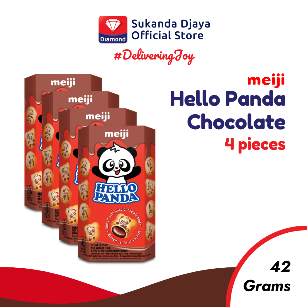 Jual Meiji Hello Panda Biskuit Chocolate Snack Ringan 42 Gr (4 pcs) | Shopee Indonesia