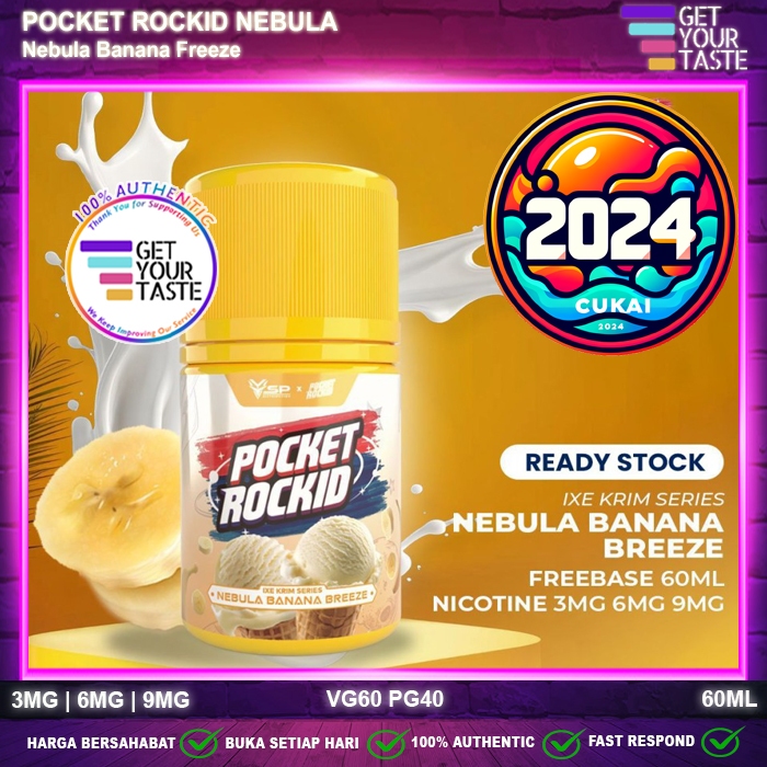 Jual Liquid Pocket Rockid Nebula Banana Breeze 60ML Freebase by Tigac x ...