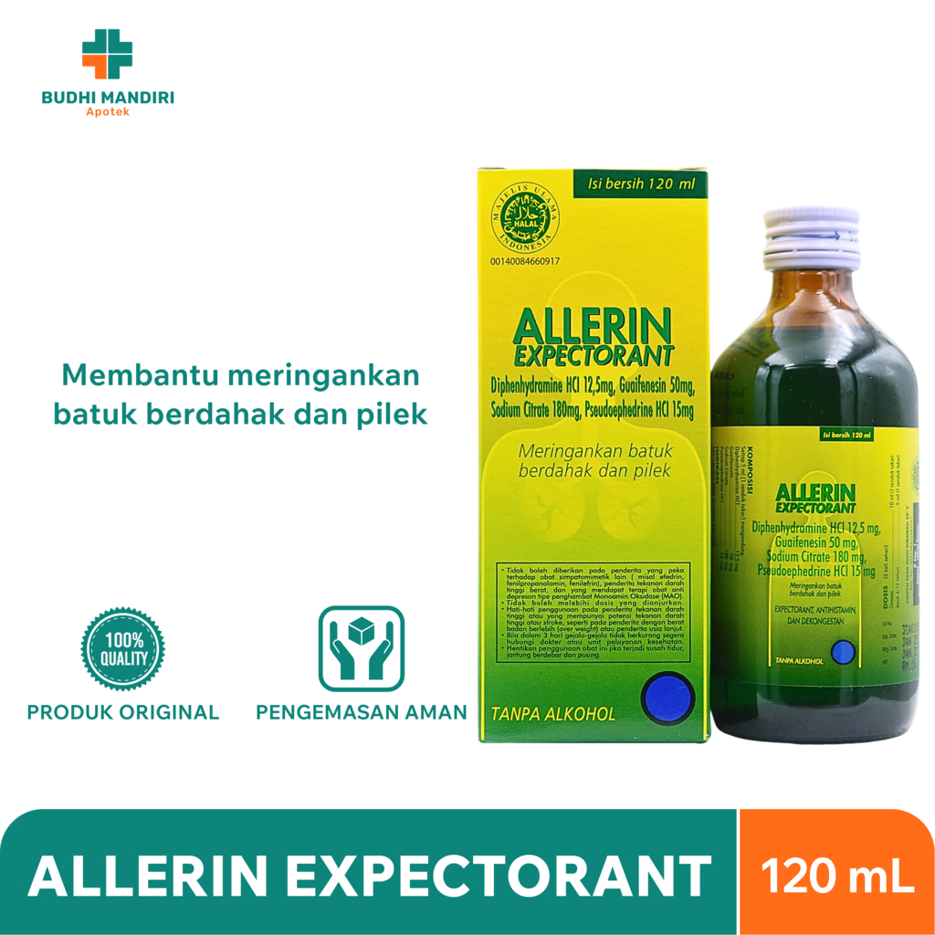 Jual Allerin Expectorant 120ml - Meringankan Batuk Berdahak dan Pilek ...