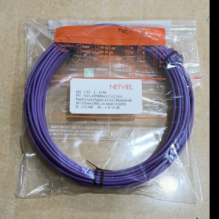 Jual Netviel Patch Cord LC-LC, Duplex Multimode 50/125um OM4, 2 meter ...