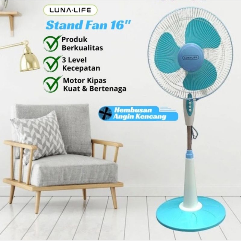 Jual Kipas Angin 16" LUNA LIFE/Kipas Angin Stand Fan 16 Inch - SF 16 Ready | Shopee Indonesia