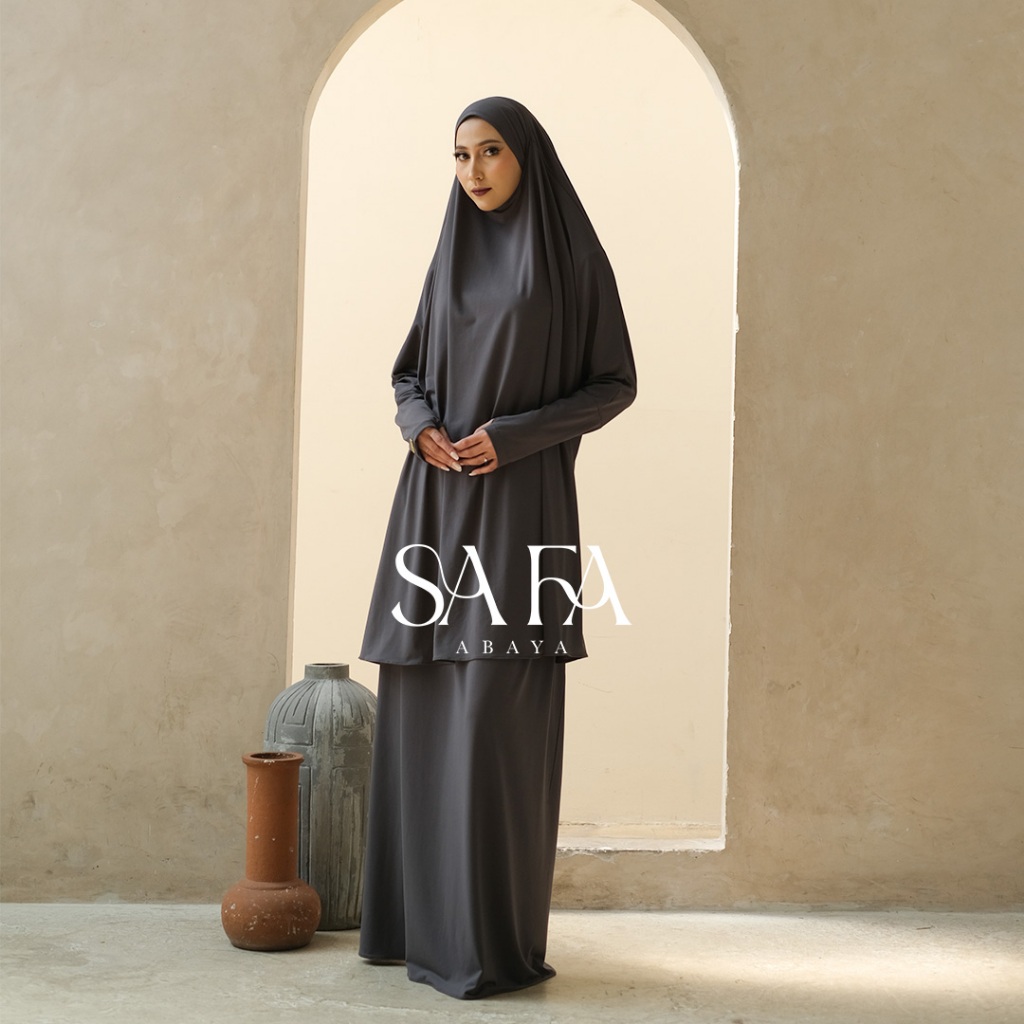 Jual Safa Abaya Set Dark Grey by Tubita | Shopee Indonesia